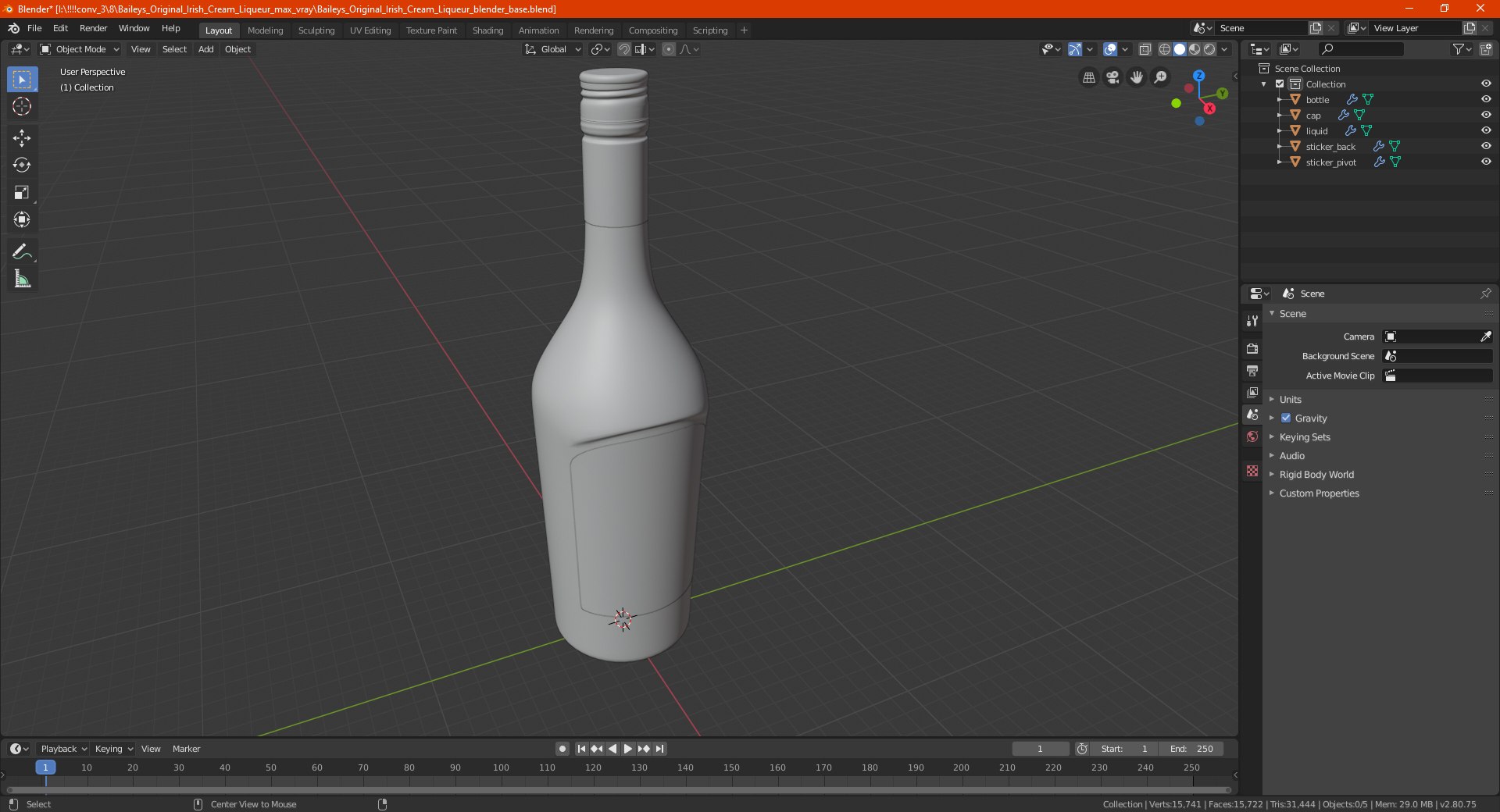 Baileys Original Irish Cream 3D Model - TurboSquid 1672611
