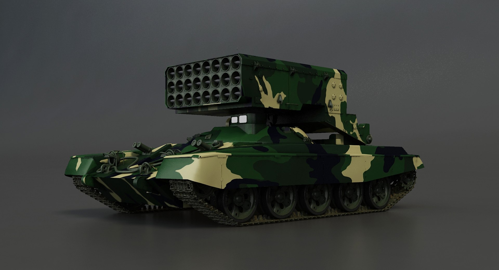 3d model tos-1 buratino rocket launcher