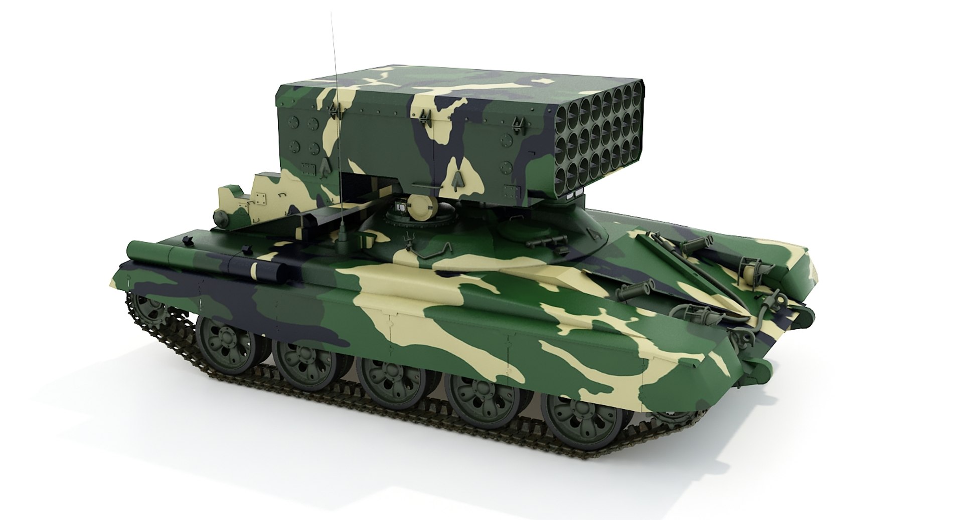 3d model tos-1 buratino rocket launcher