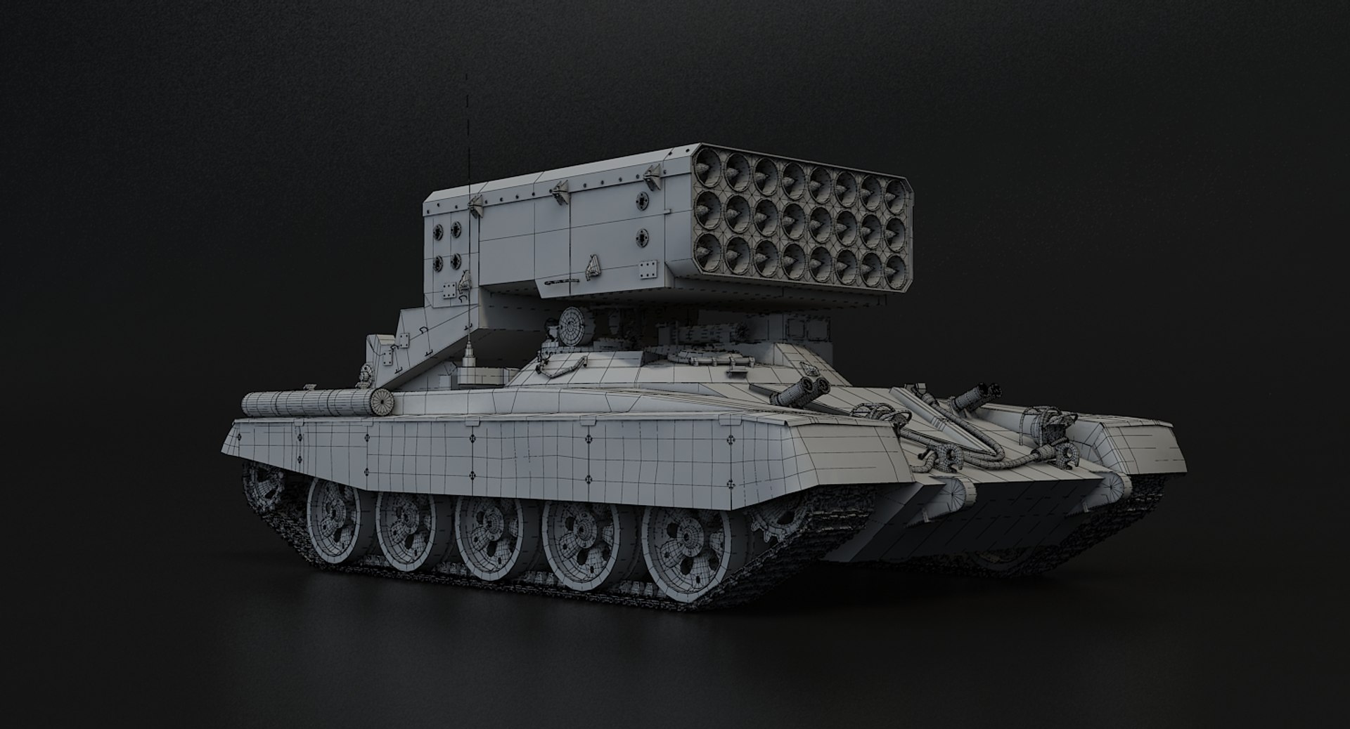 3d model tos-1 buratino rocket launcher