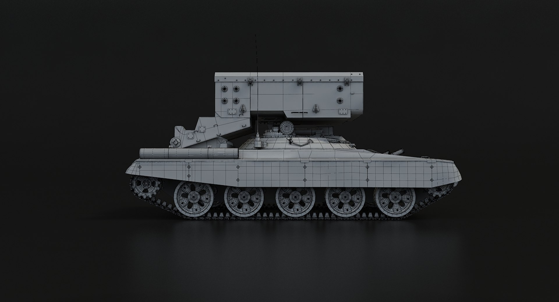 3d model tos-1 buratino rocket launcher