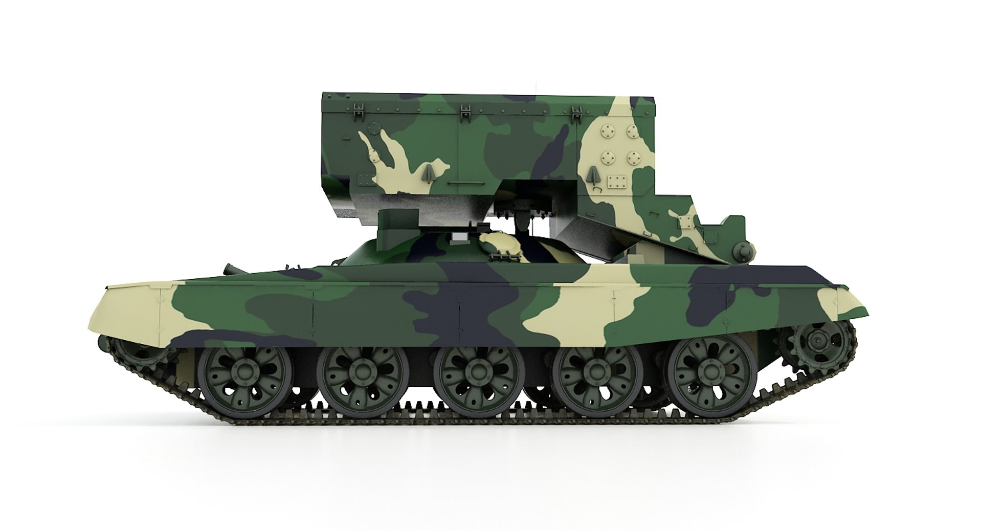 3d model tos-1 buratino rocket launcher
