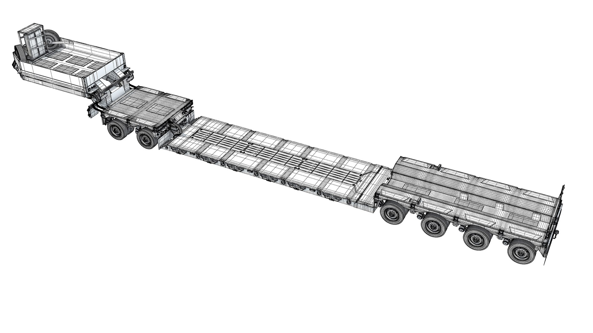 3D Model Gooseneck Low Loader Trailer - TurboSquid 1919865