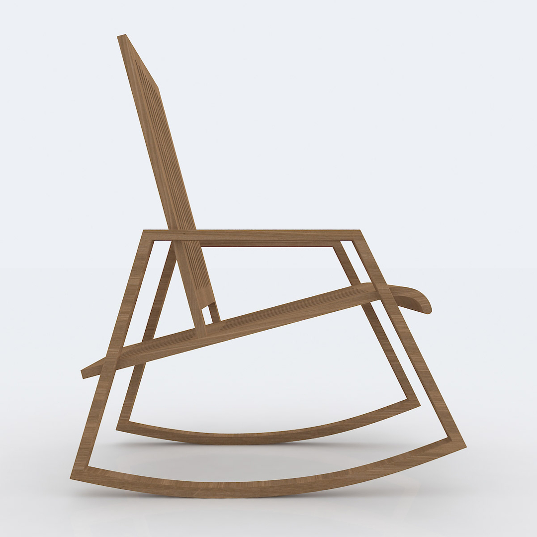 3d Model Wood Rocking Chair Design