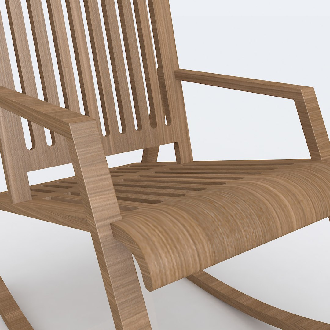 3d Model Wood Rocking Chair Design