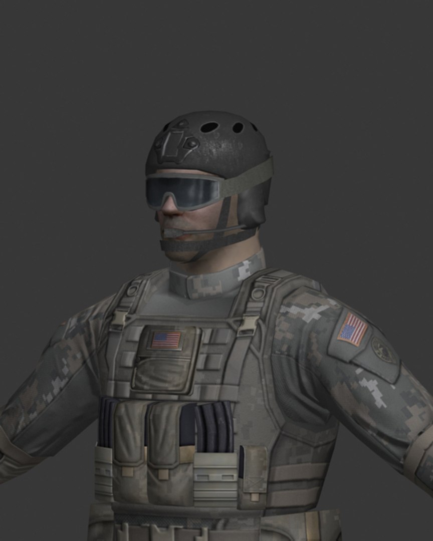 human military soldier 3d model