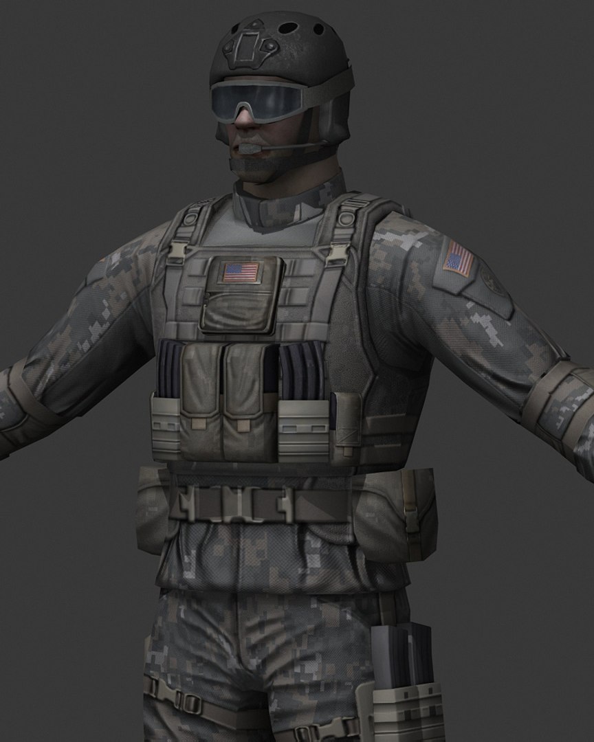 human military soldier 3d model