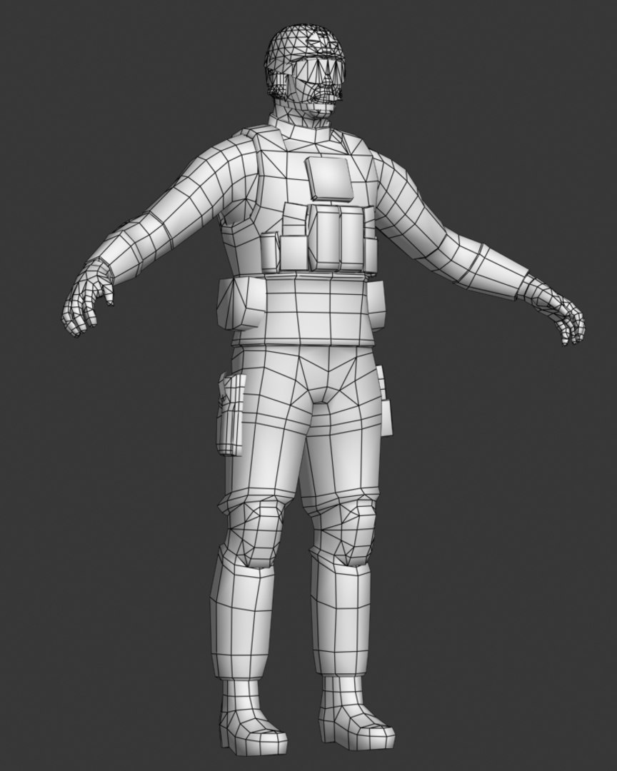 human military soldier 3d model