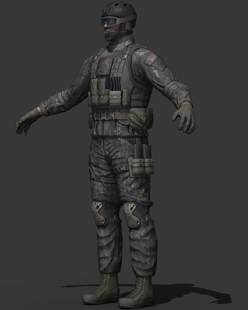 human military soldier 3d model