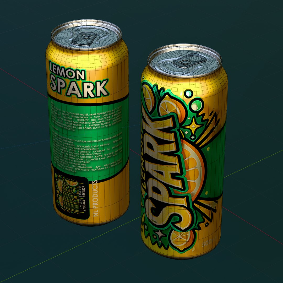 3D Lemon Spark Aluminum Can - TurboSquid 2269277