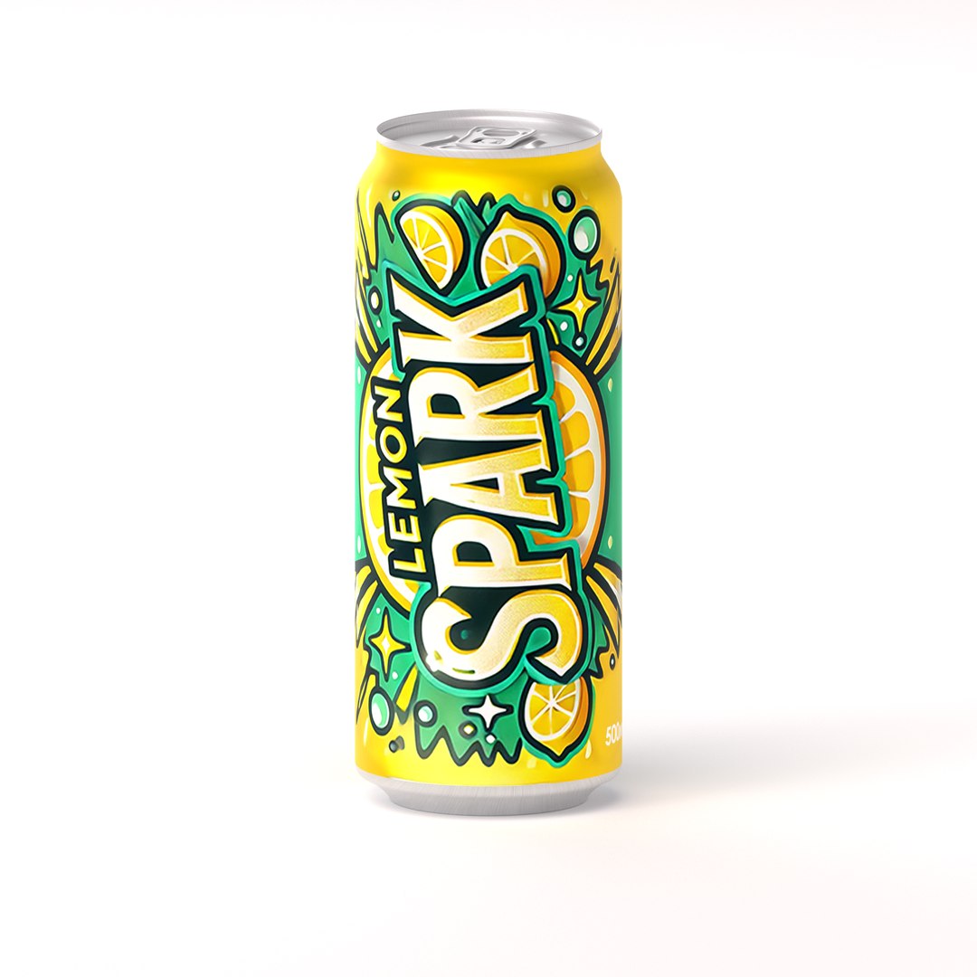 3D Lemon Spark Aluminum Can - TurboSquid 2269277