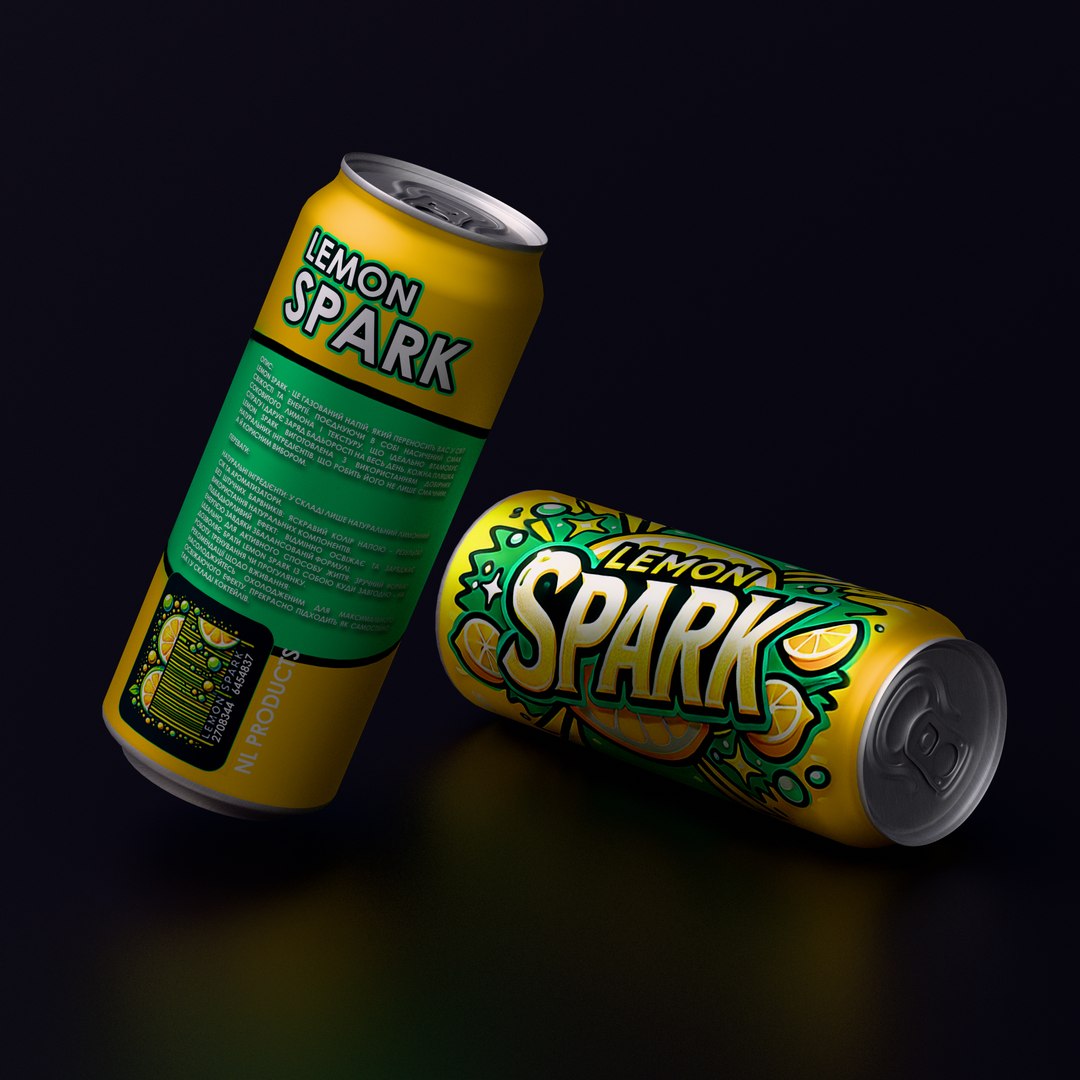 3D Lemon Spark Aluminum Can - TurboSquid 2269277