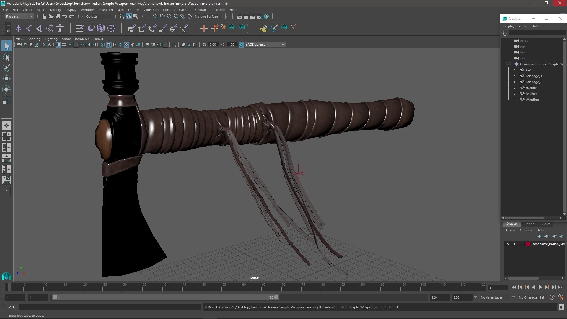 3D Tomahawk Indian Simple Weapon Model - TurboSquid 2201858