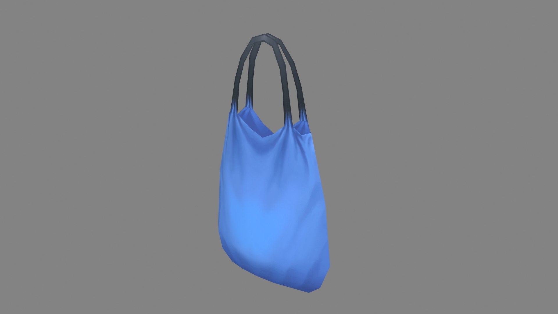 Cartoon blue tote bag - shopping bag 3D model - TurboSquid 1954762