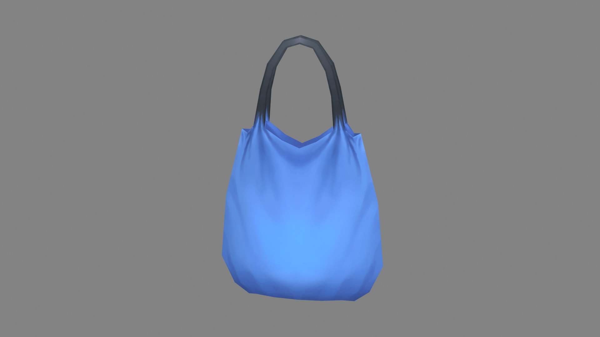 Cartoon blue tote bag - shopping bag 3D model - TurboSquid 1954762