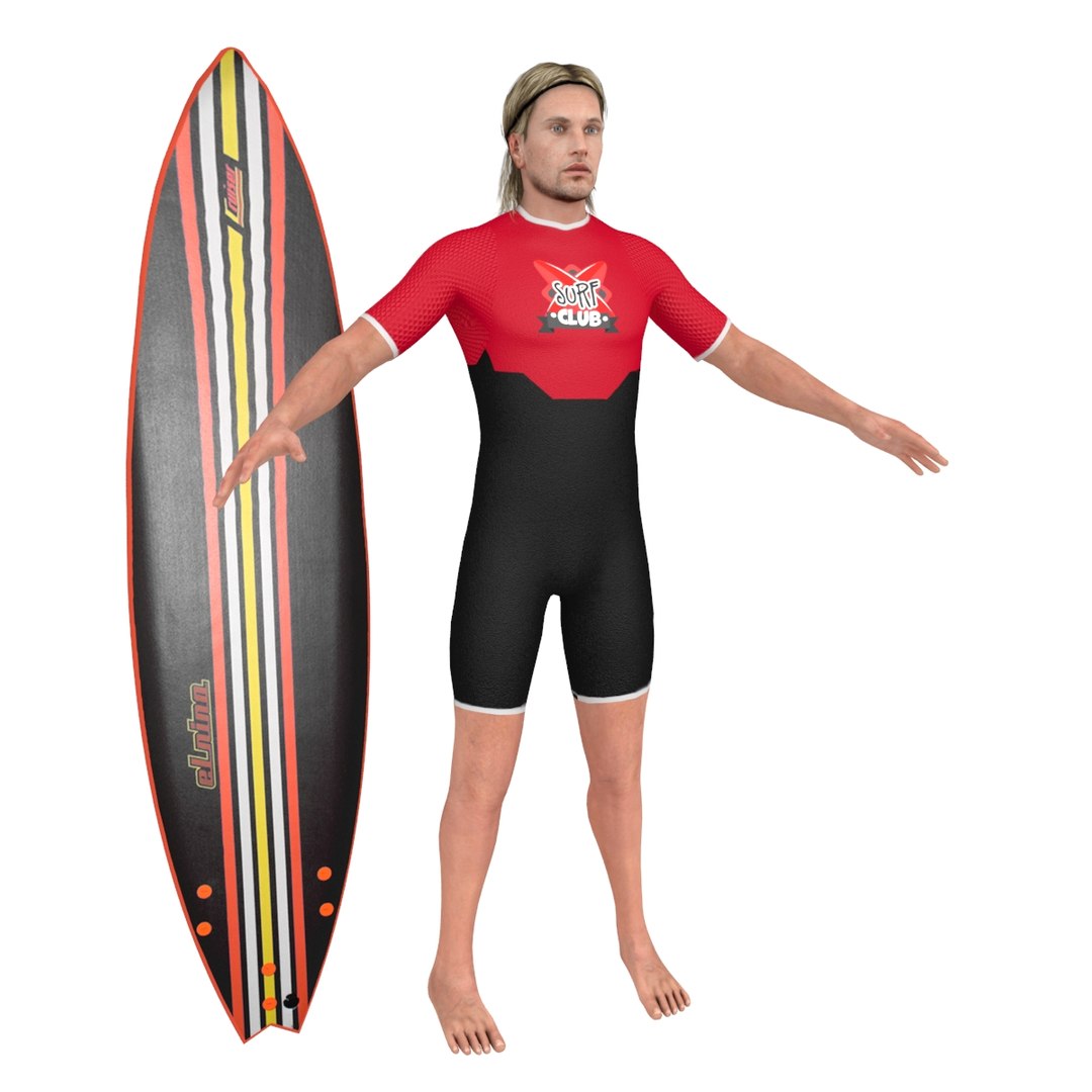 3D Model Rigged Surfer - TurboSquid 1326757