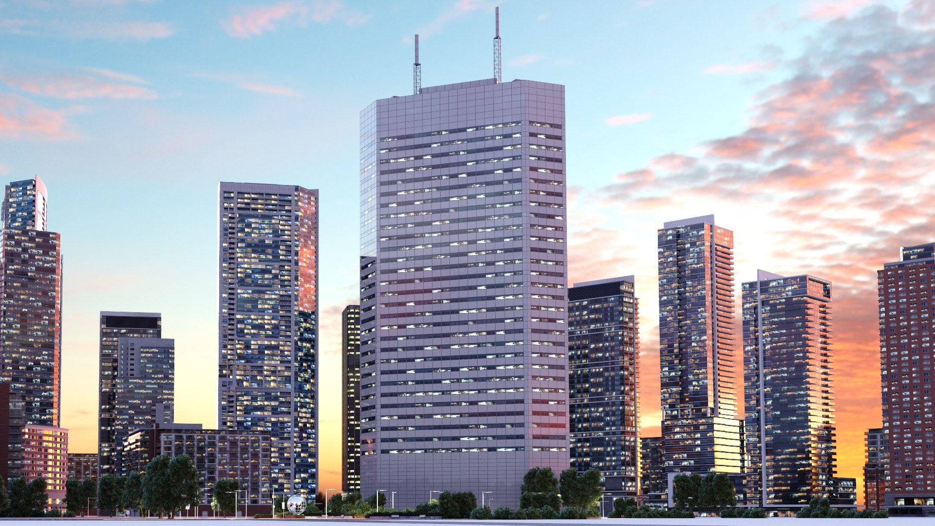 First Canadian Place V7 Lowpoly 3D Model - TurboSquid 1789270