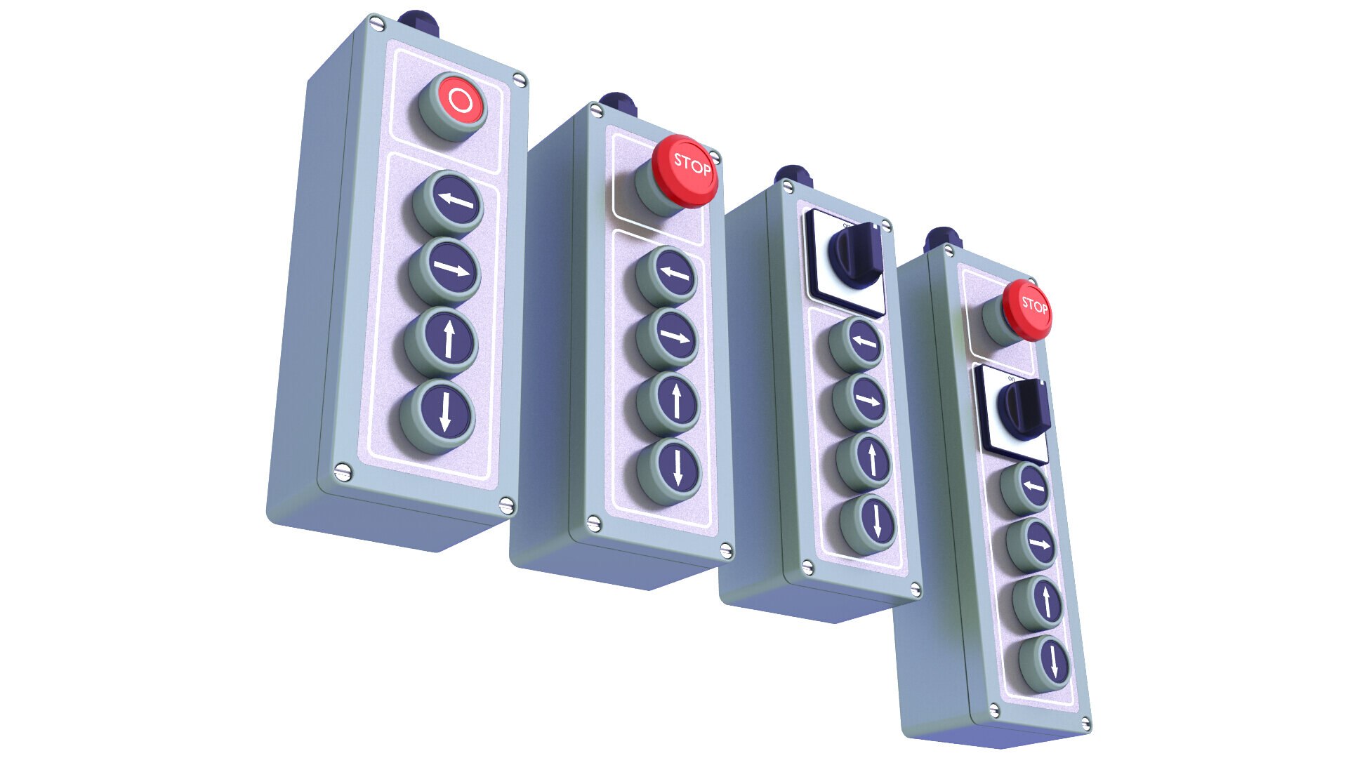 3D Industrial Control Boxe Buttons Switch 23 - TurboSquid 1912598