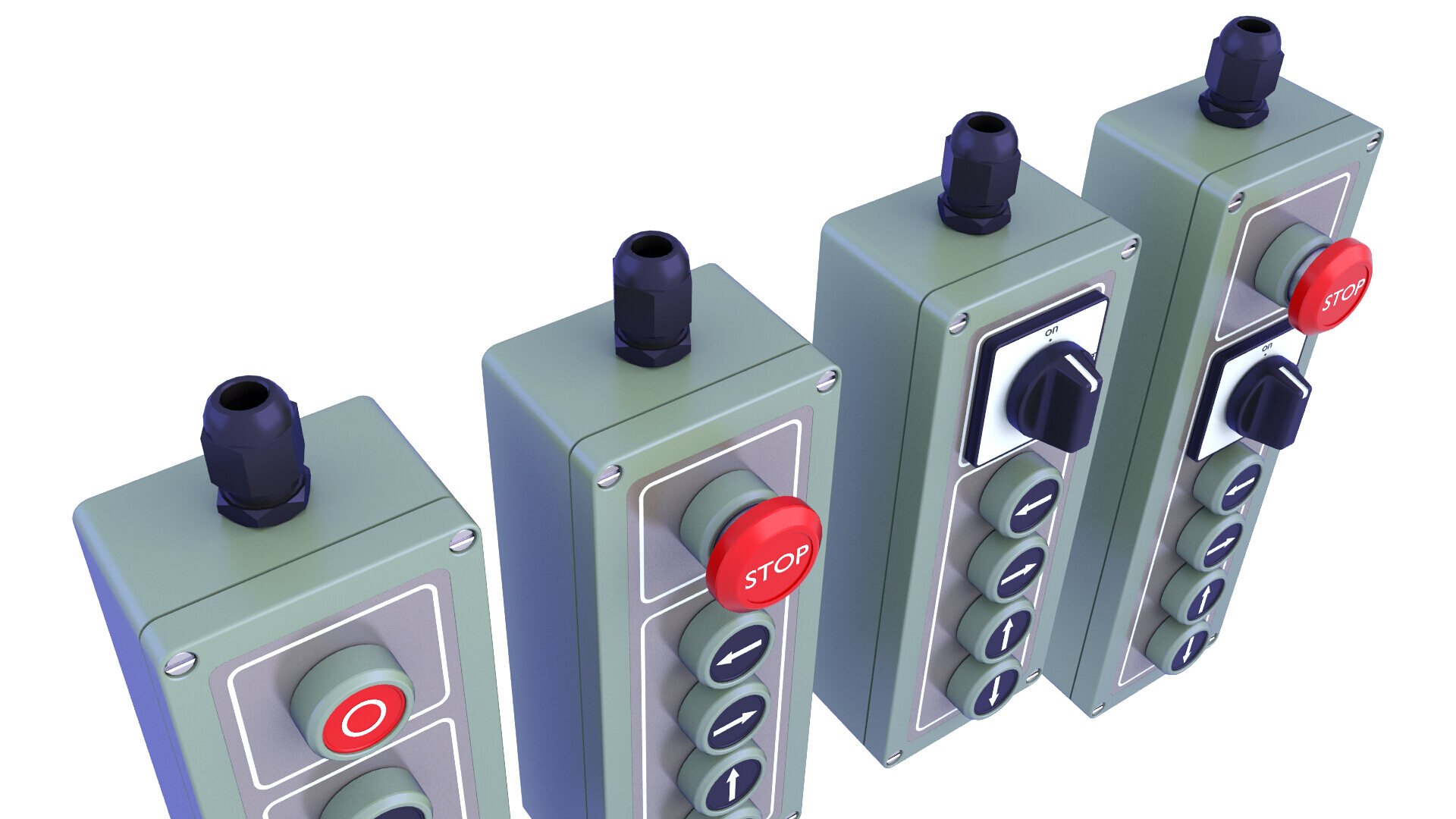 3D Industrial Control Boxe Buttons Switch 23 - TurboSquid 1912598