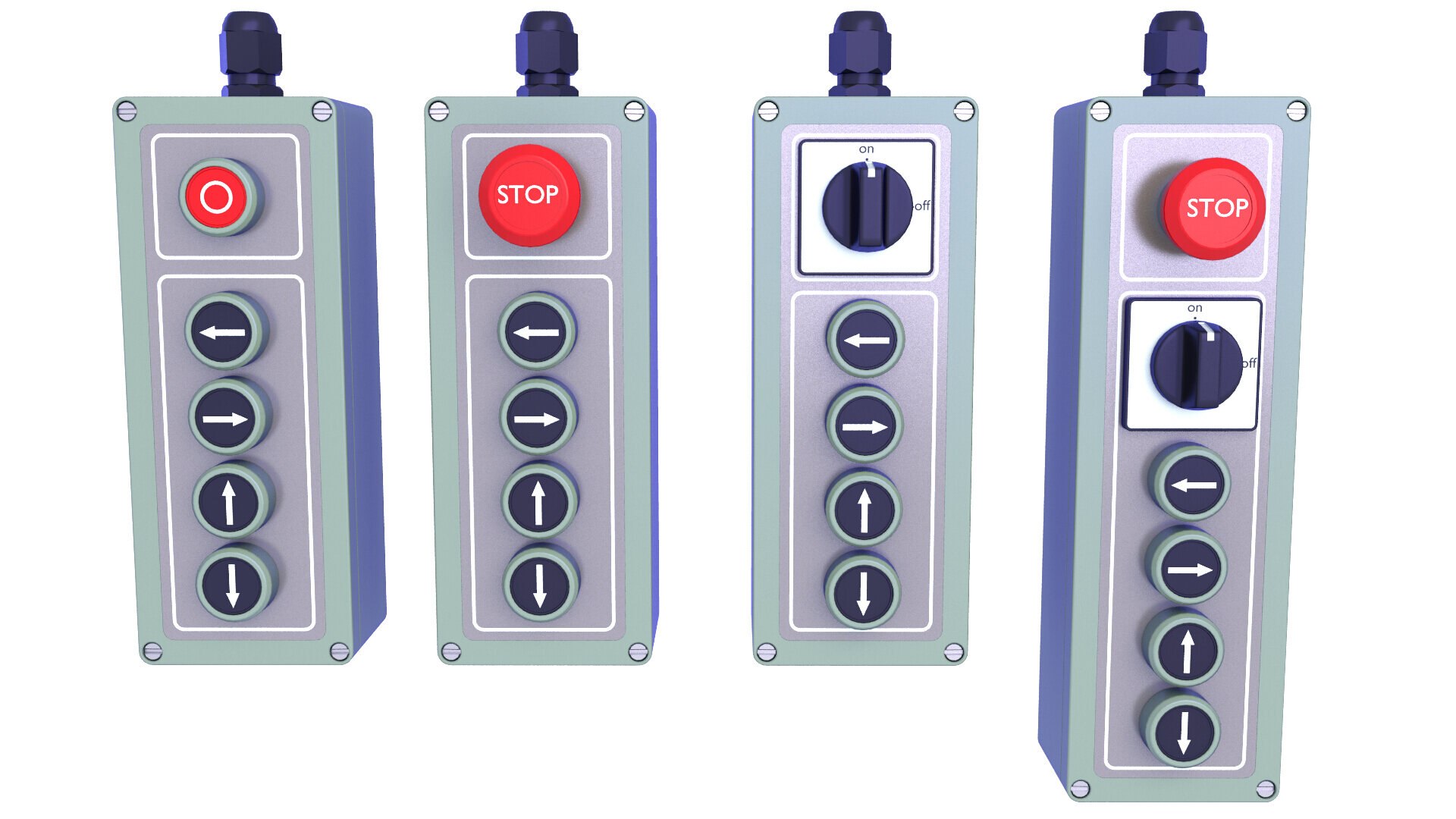 3D Industrial Control Boxe Buttons Switch 23 - TurboSquid 1912598