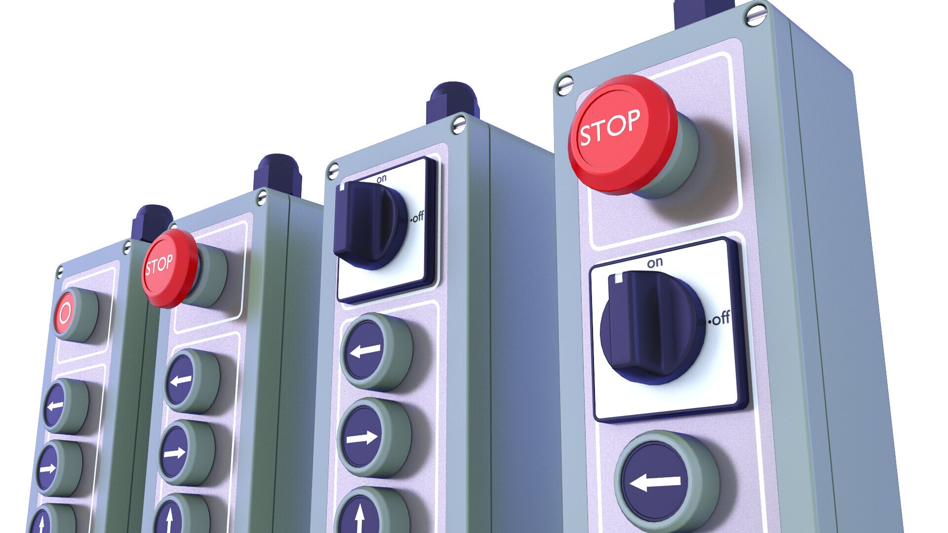 3D Industrial Control Boxe Buttons Switch 23 - TurboSquid 1912598