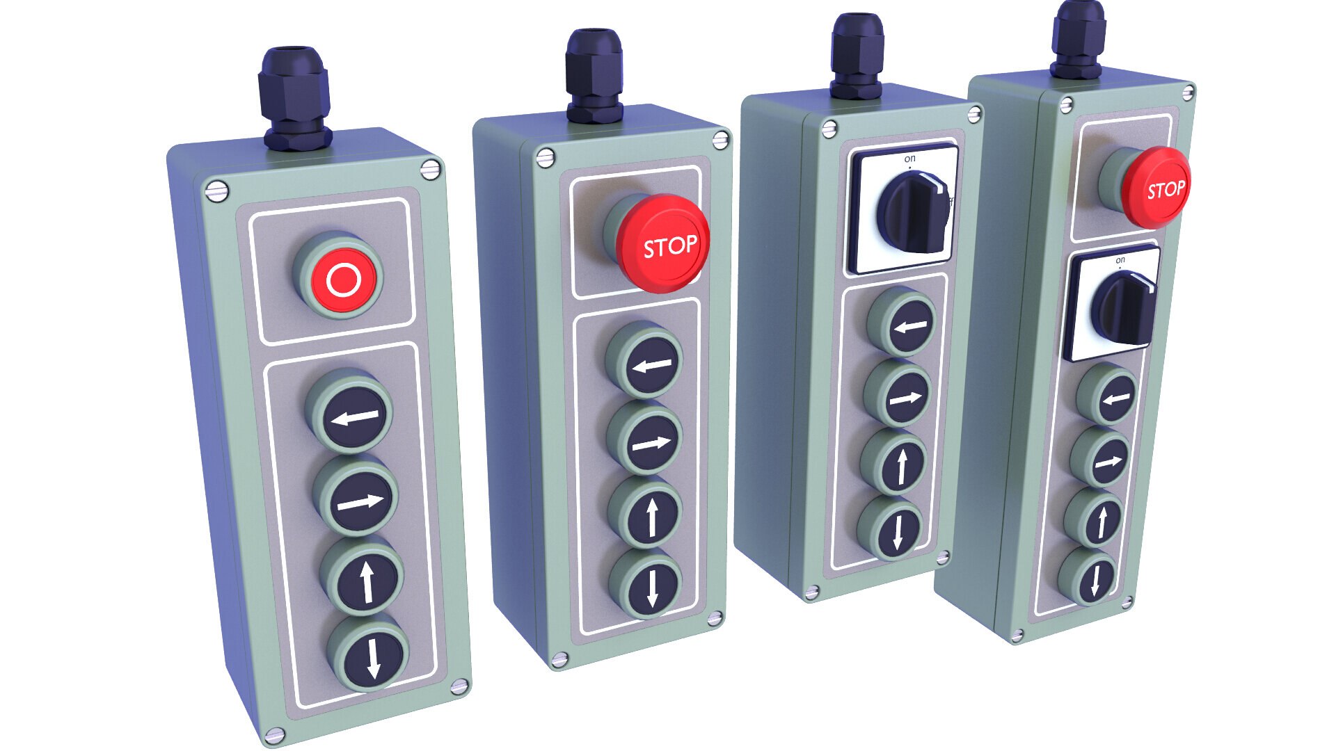 3D Industrial Control Boxe Buttons Switch 23 - TurboSquid 1912598