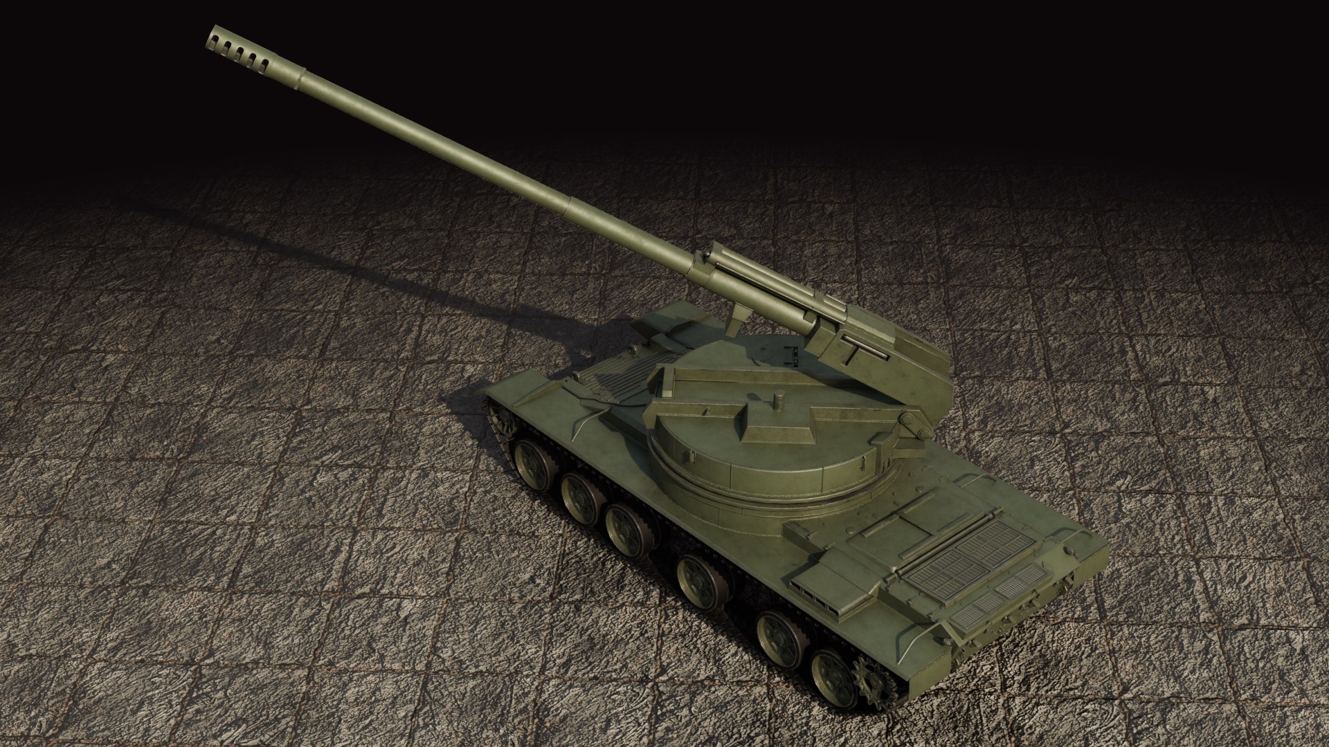 3D Object 327 Puck Self-propelled Artillery Low-poly Rigged ...