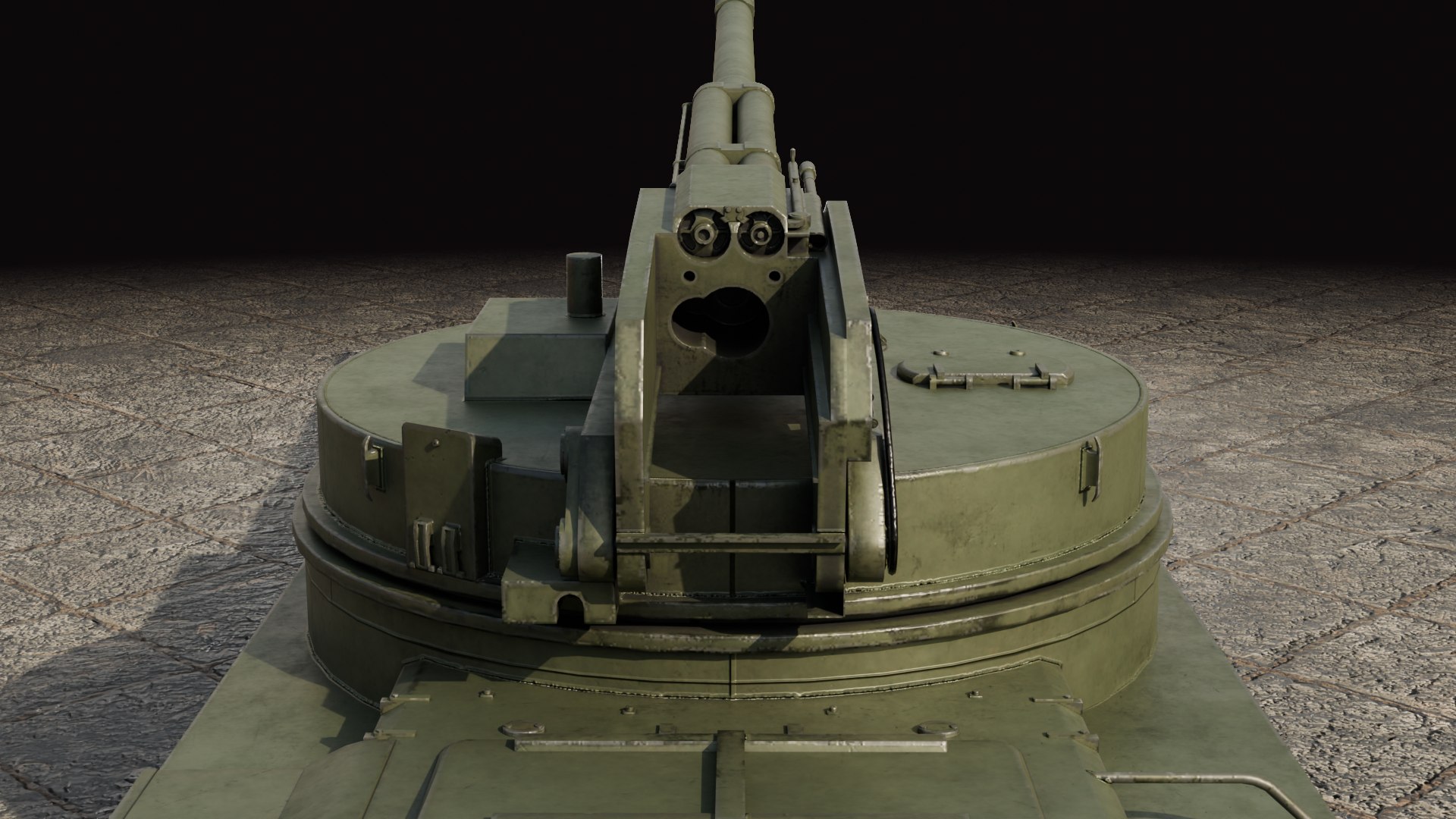 3D Object 327 Puck Self-propelled Artillery Low-poly Rigged ...