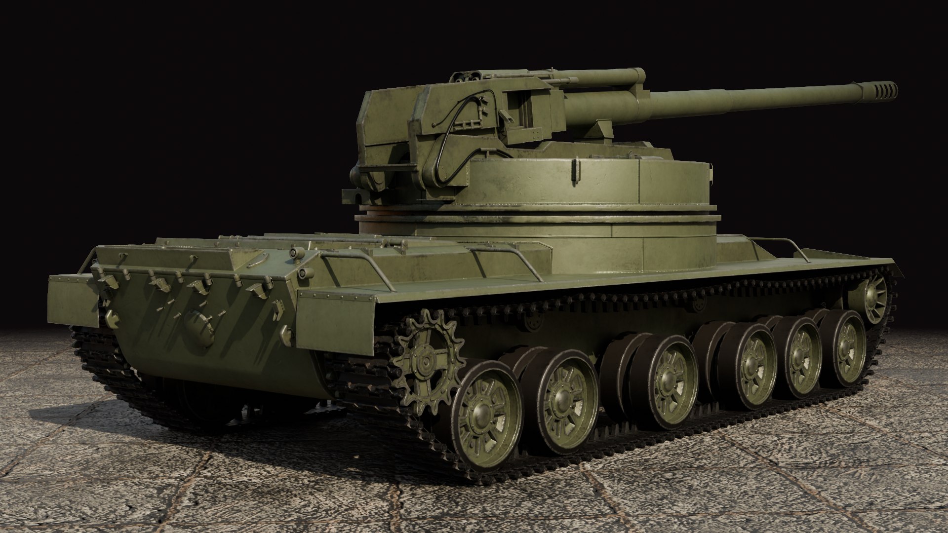 3D Object 327 Puck Self-propelled Artillery Low-poly Rigged ...