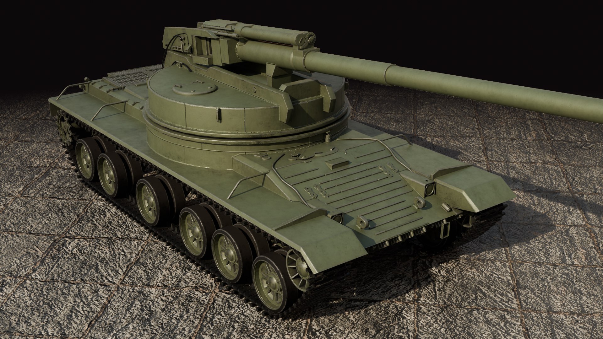 3D Object 327 Puck Self-propelled Artillery Low-poly Rigged ...