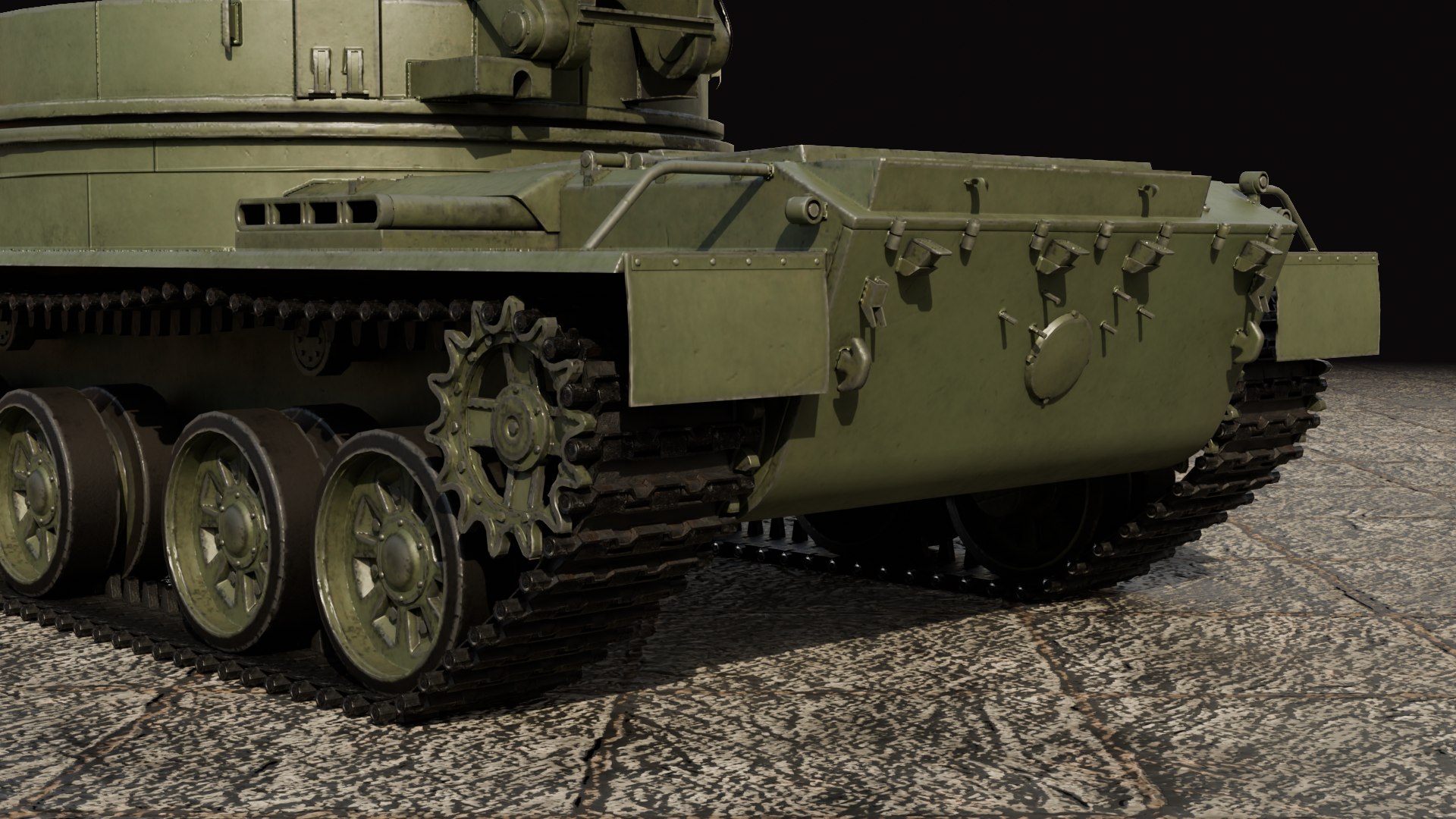 3D Object 327 Puck Self-propelled Artillery Low-poly Rigged ...