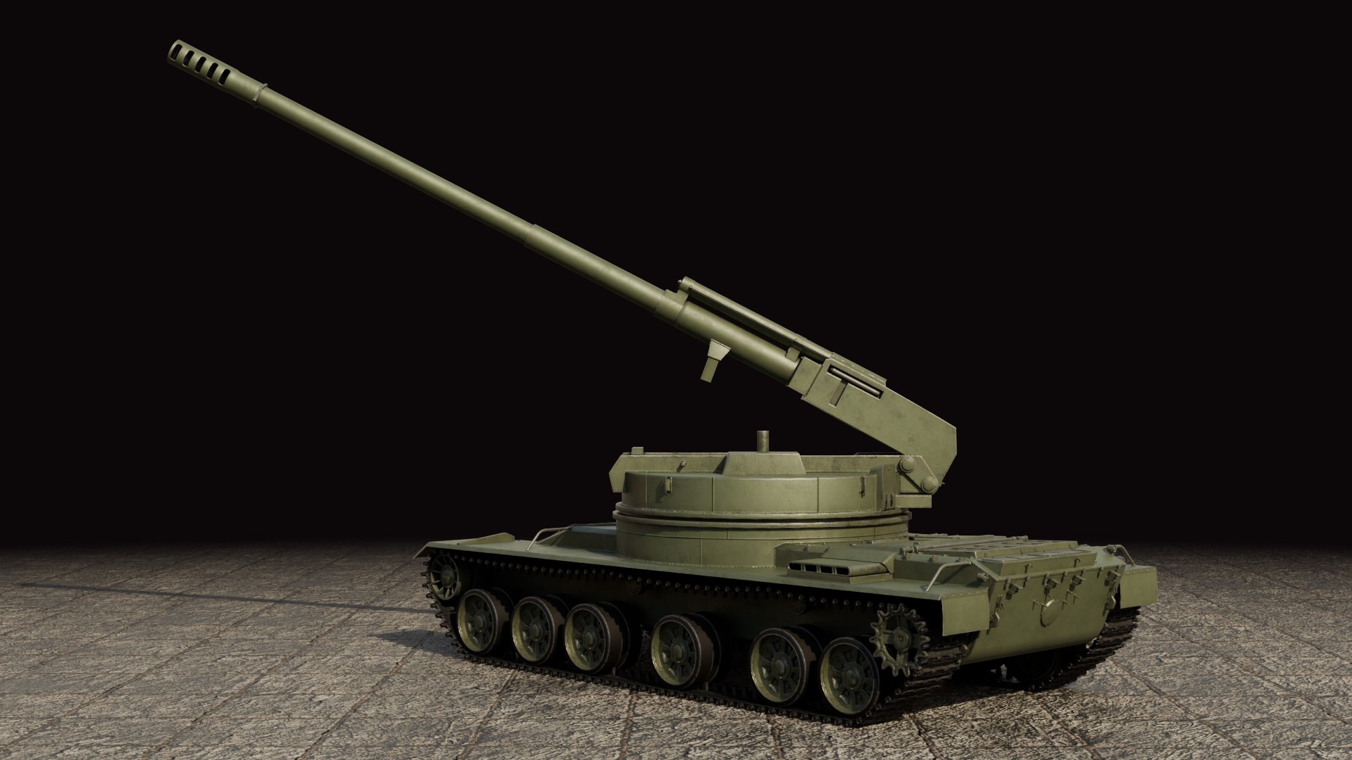 3D Object 327 Puck Self-propelled Artillery Low-poly Rigged ...