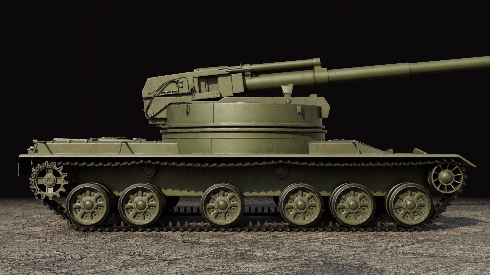 3D Object 327 Puck Self-propelled Artillery Low-poly Rigged ...