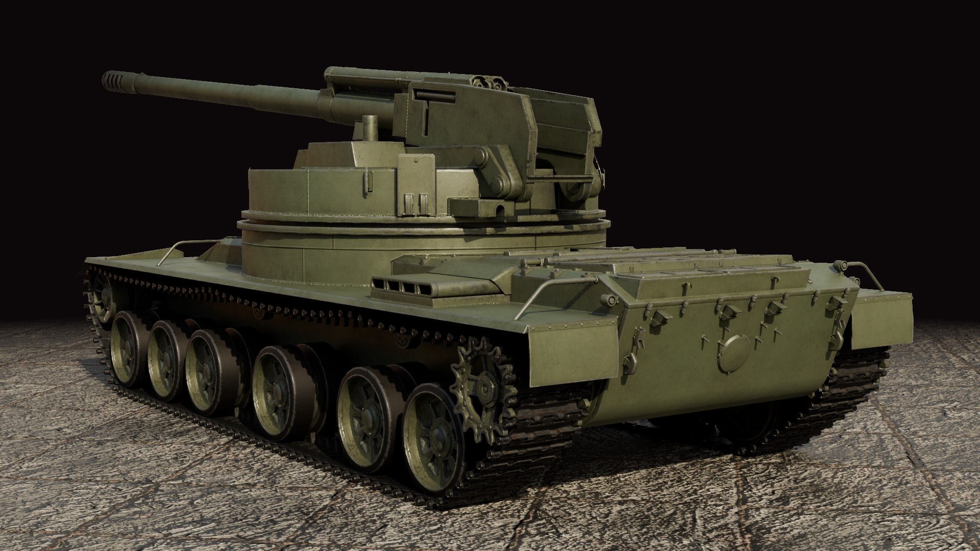 3D Object 327 Puck Self-propelled Artillery Low-poly Rigged ...