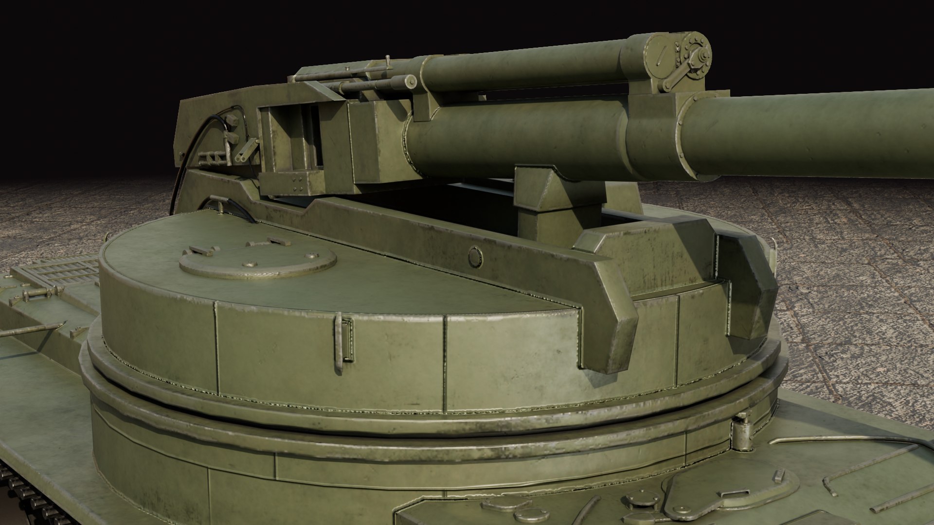 3D Object 327 Puck Self-propelled Artillery Low-poly Rigged ...