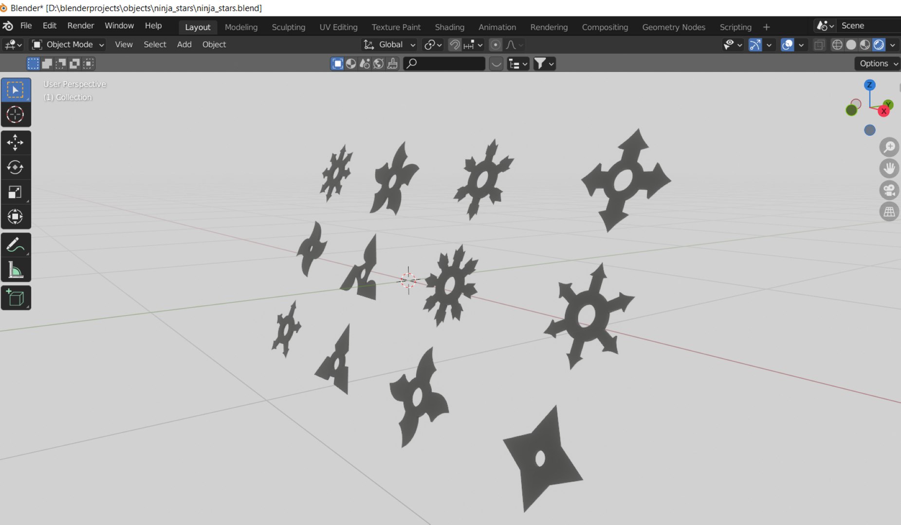 3D 12 Different Shapes Of Ninja Stars Shuriken Model - TurboSquid 1863019