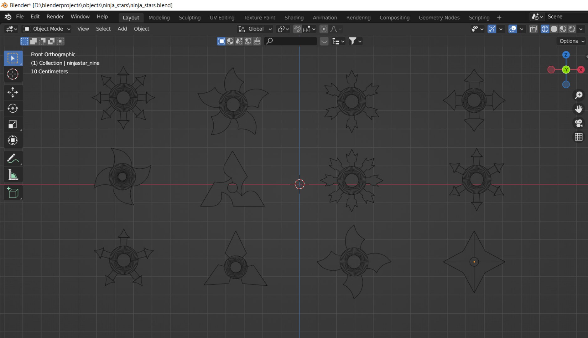 3D 12 Different Shapes Of Ninja Stars Shuriken Model - TurboSquid 1863019