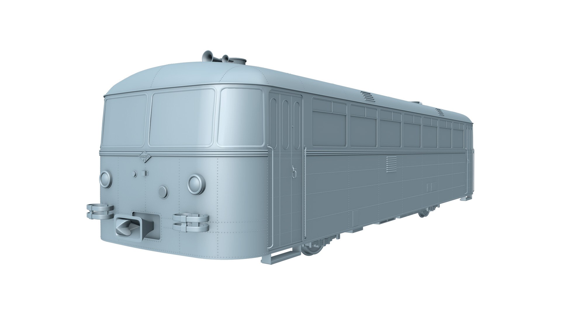 3D Schienenbus Uerdingen VT 95 Railbus Exterior Mesh Only - STL FBX ...
