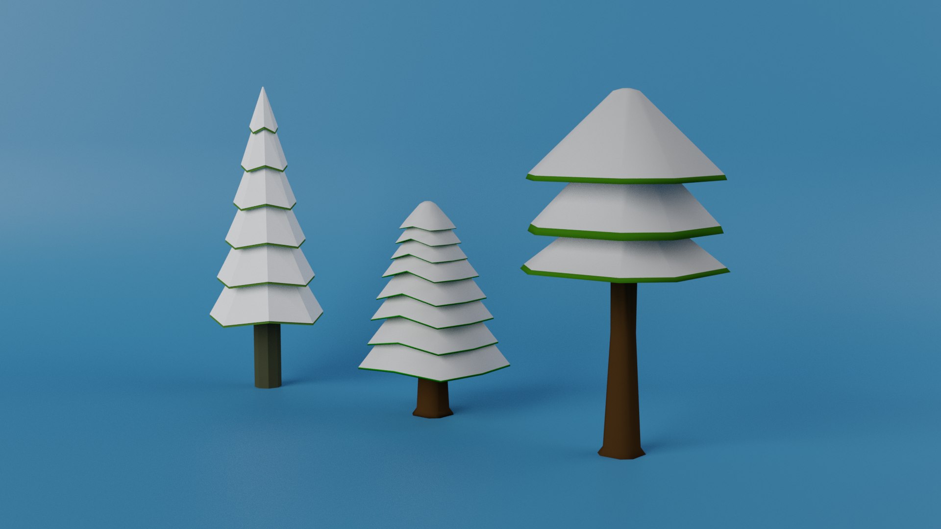 3D Model Winter Tree Pack Low-poly 3D Model - TurboSquid 1987797