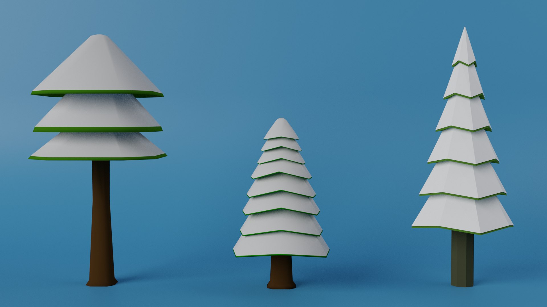 3D Model Winter Tree Pack Low-poly 3D Model - TurboSquid 1987797