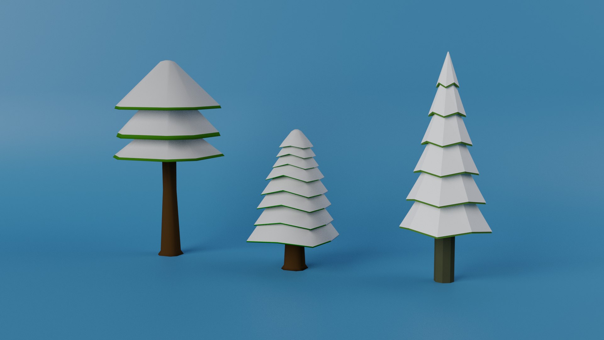 3D Model Winter Tree Pack Low-poly 3D Model - TurboSquid 1987797