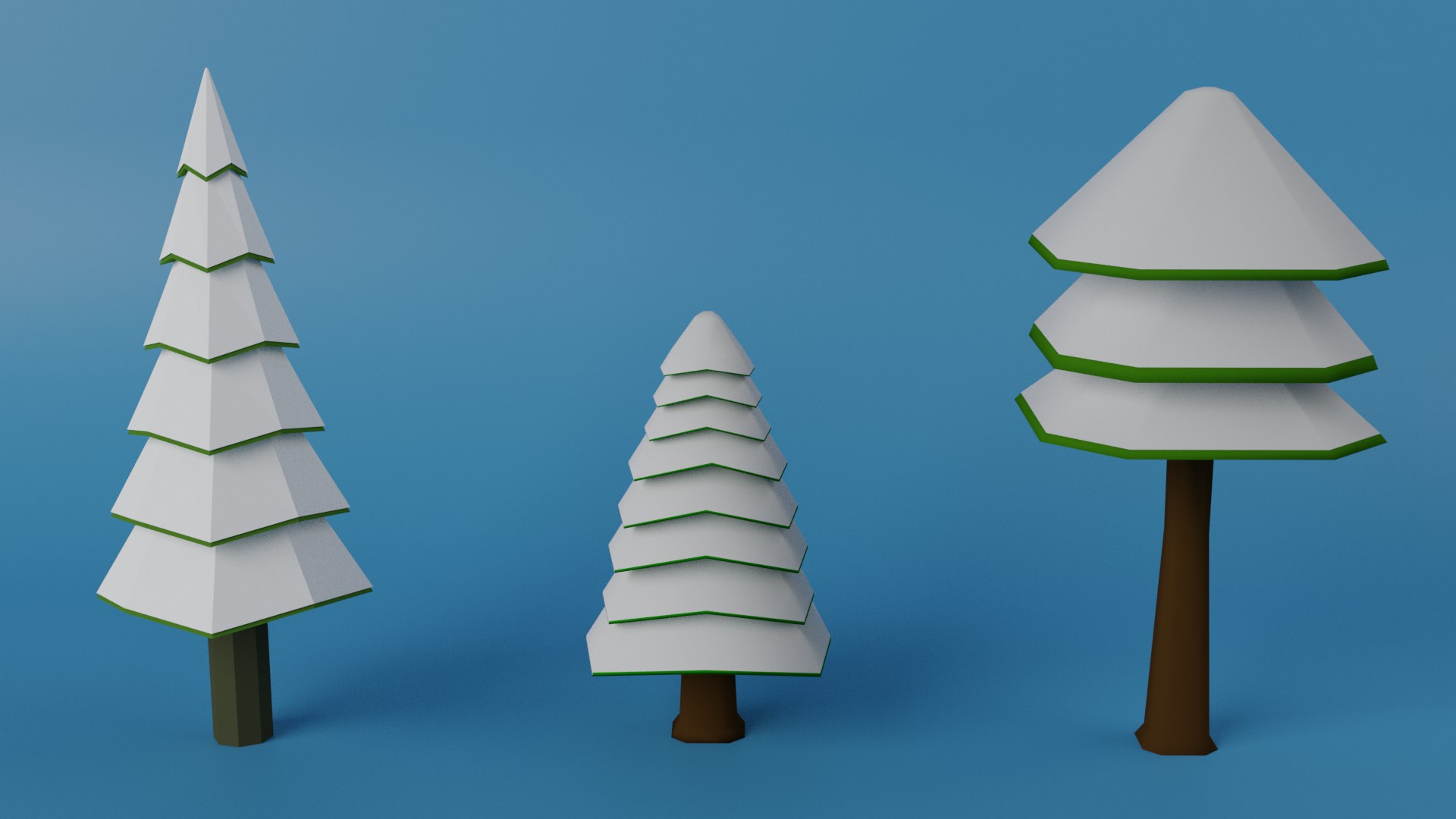 3D Model Winter Tree Pack Low-poly 3D Model - TurboSquid 1987797