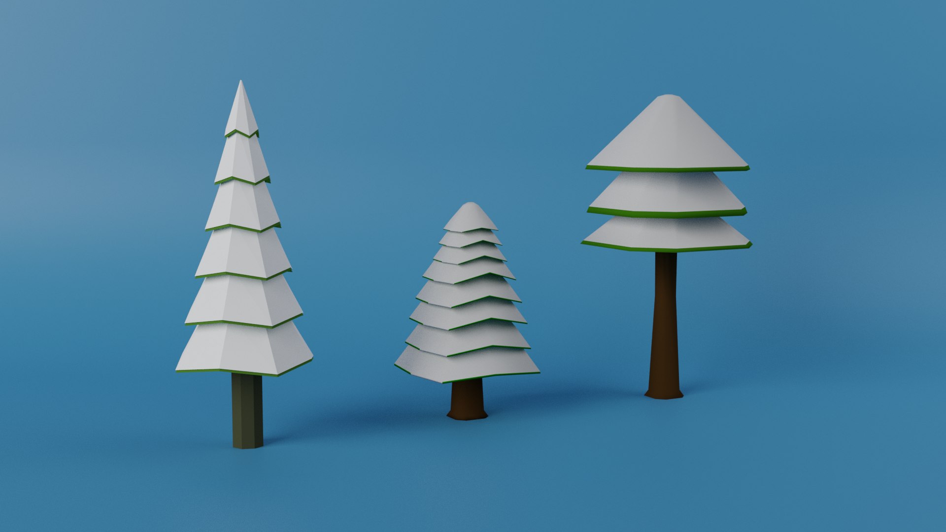 3D Model Winter Tree Pack Low-poly 3D Model - TurboSquid 1987797