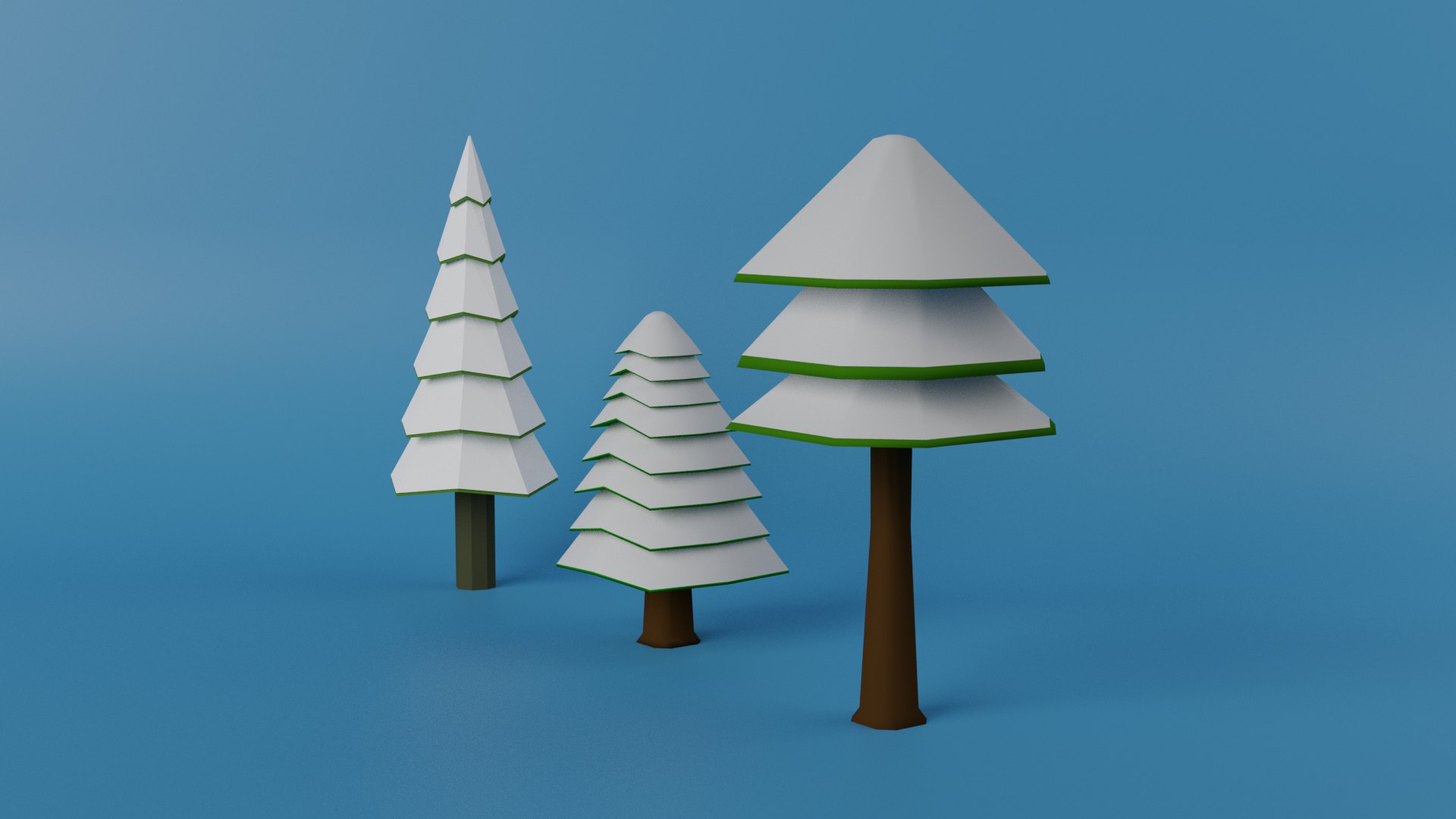 3D Model Winter Tree Pack Low-poly 3D Model - TurboSquid 1987797