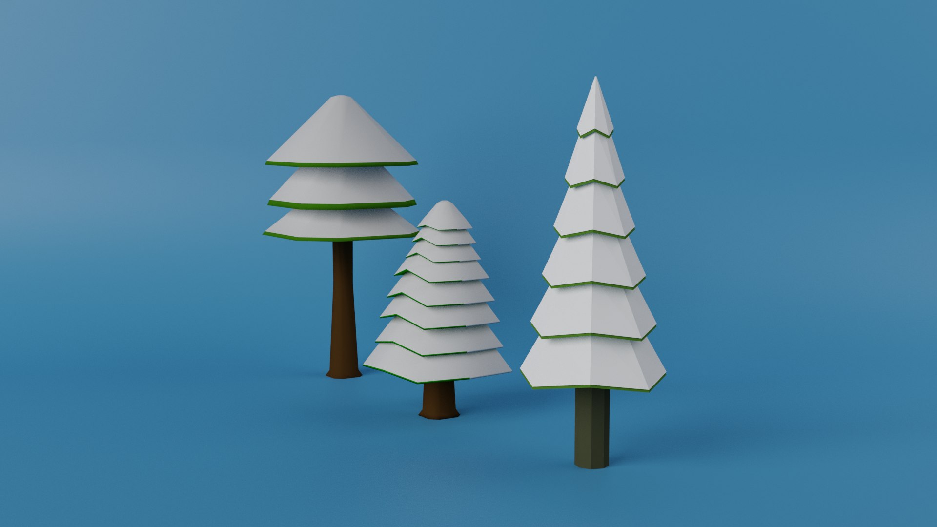 3D Model Winter Tree Pack Low-poly 3D Model - TurboSquid 1987797