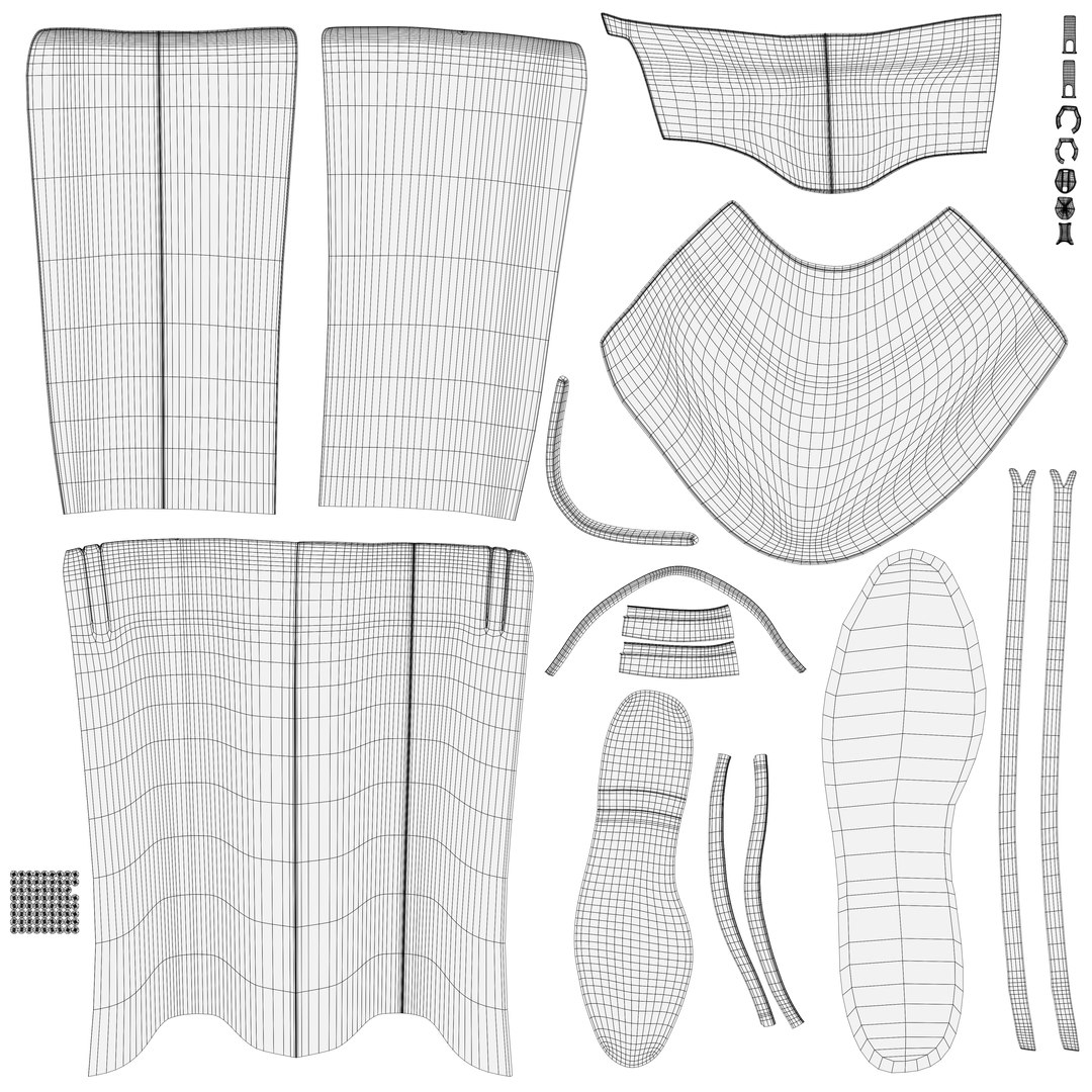 3D Knee High Boots Model - TurboSquid 2254332