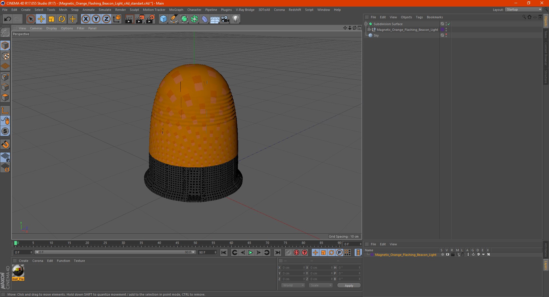 3D Magnetic Orange Flashing Beacon - TurboSquid 1707949