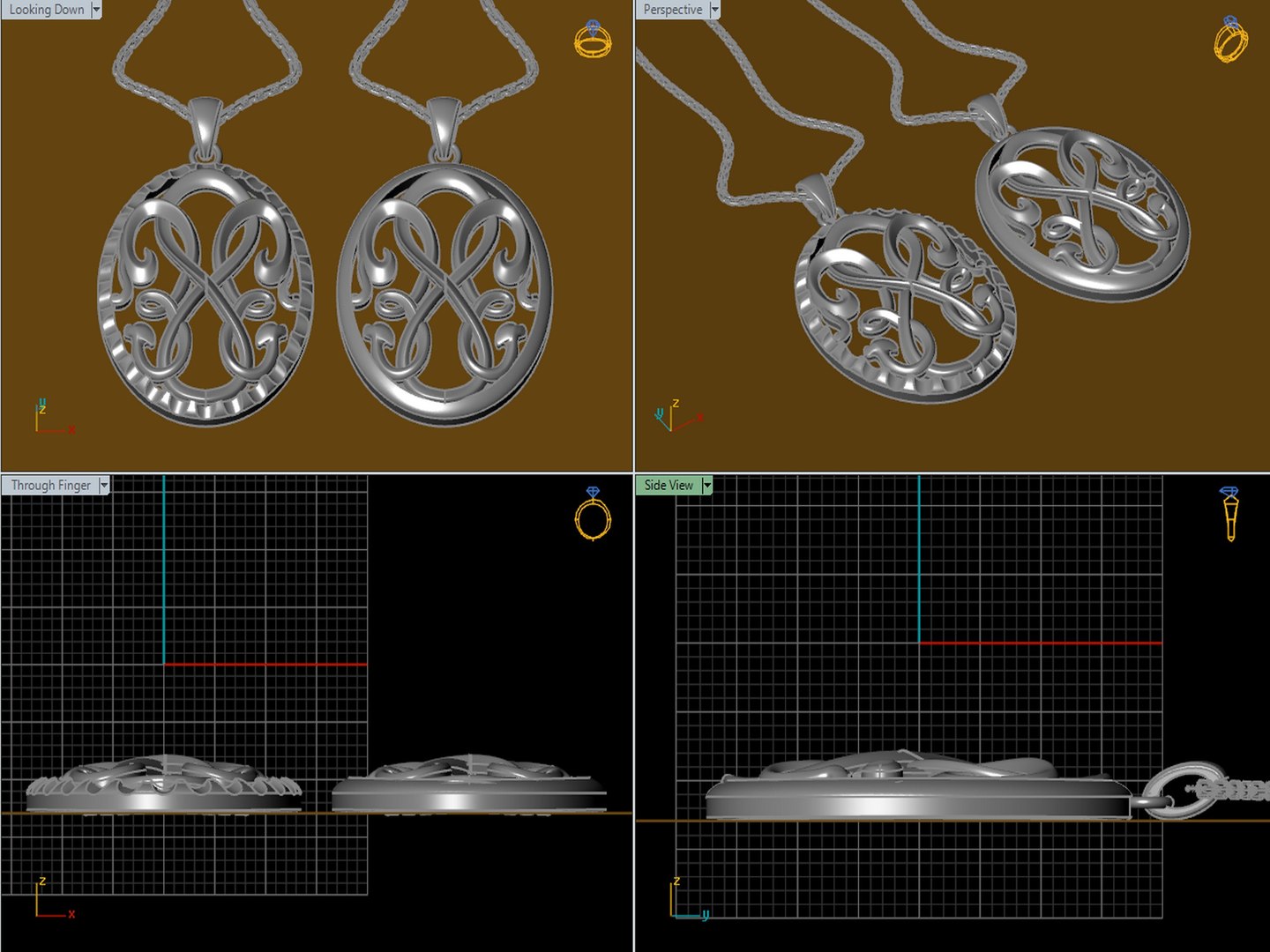 Celtic Knot Pendant Plain Necklace Models 3DM STL 3D Print Model 3D ...