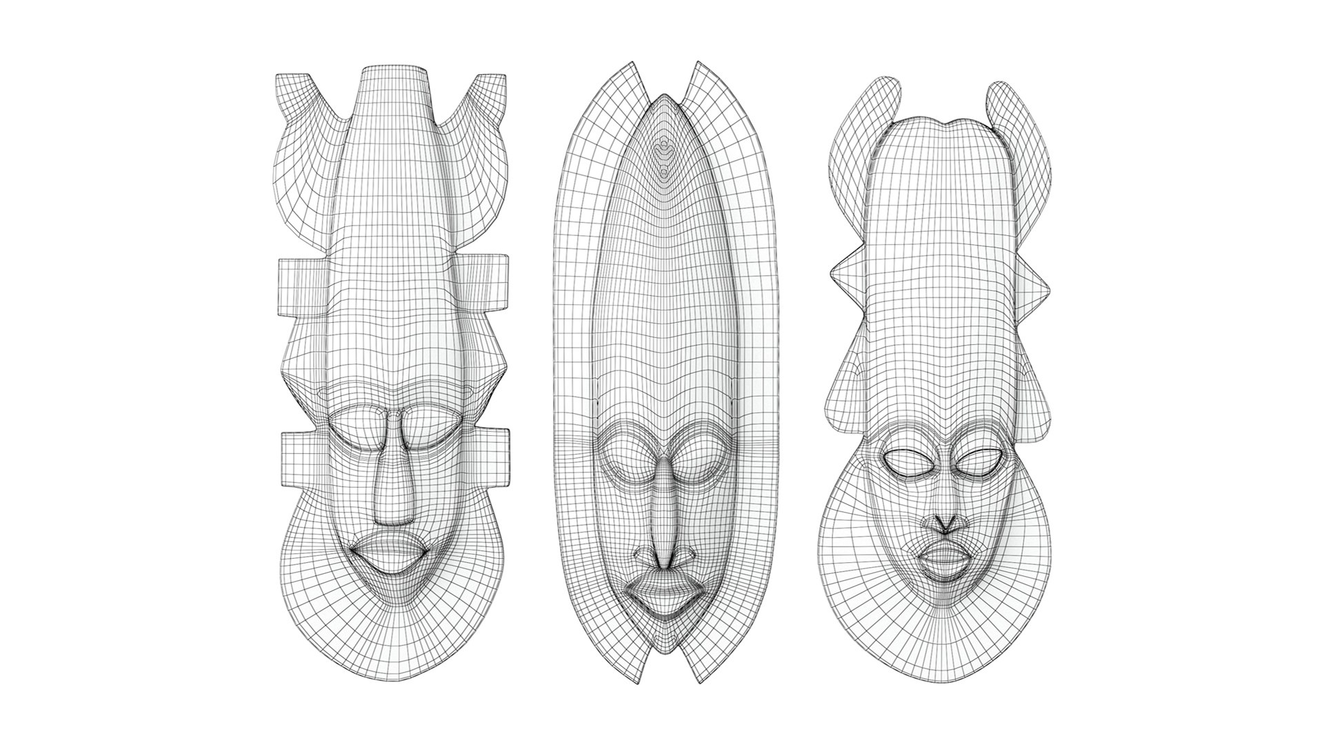 African Masks 3D - TurboSquid 1927467