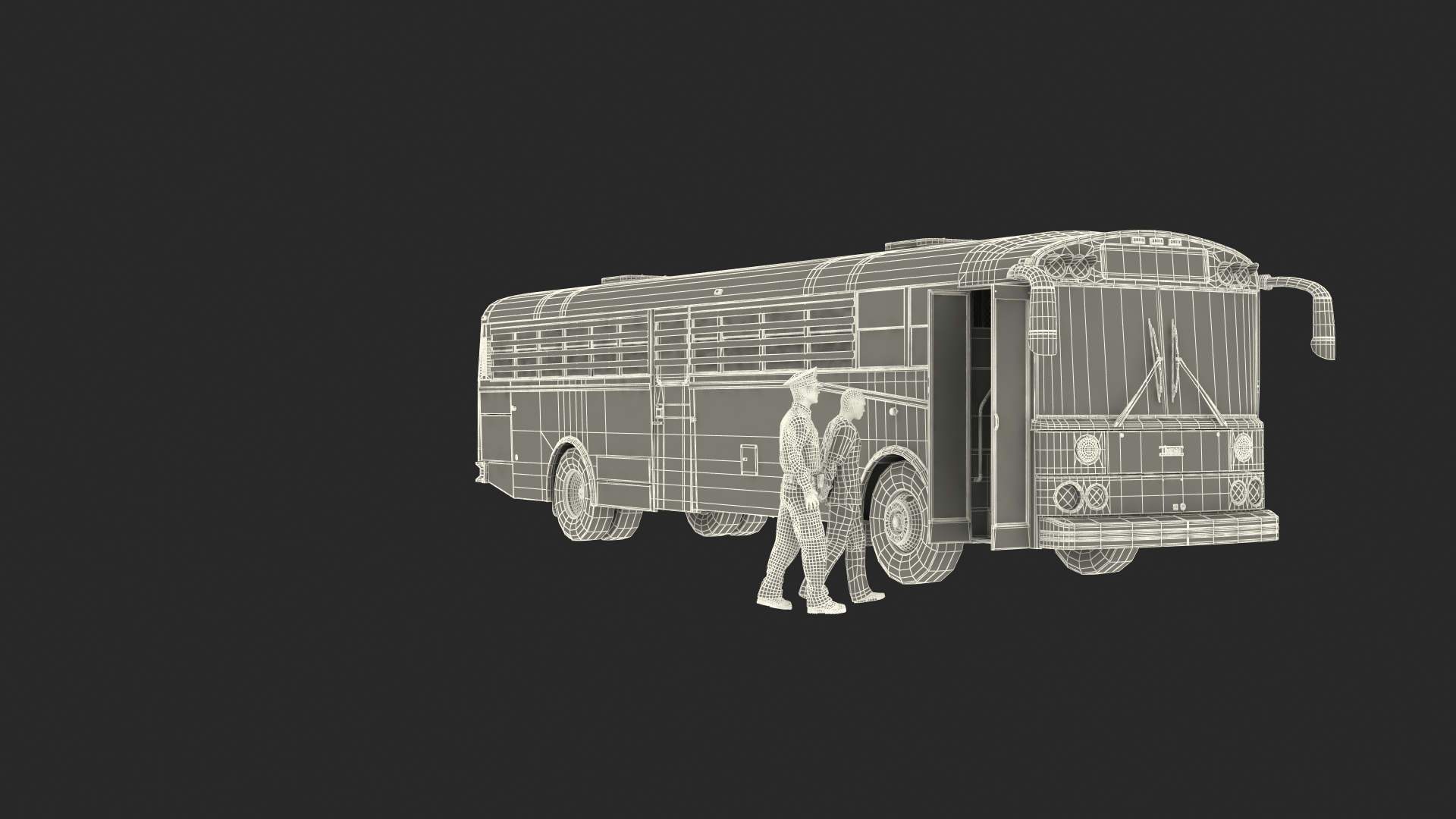 Prison Transport Bus With Officer And Inmate 3D Model - TurboSquid 2378255